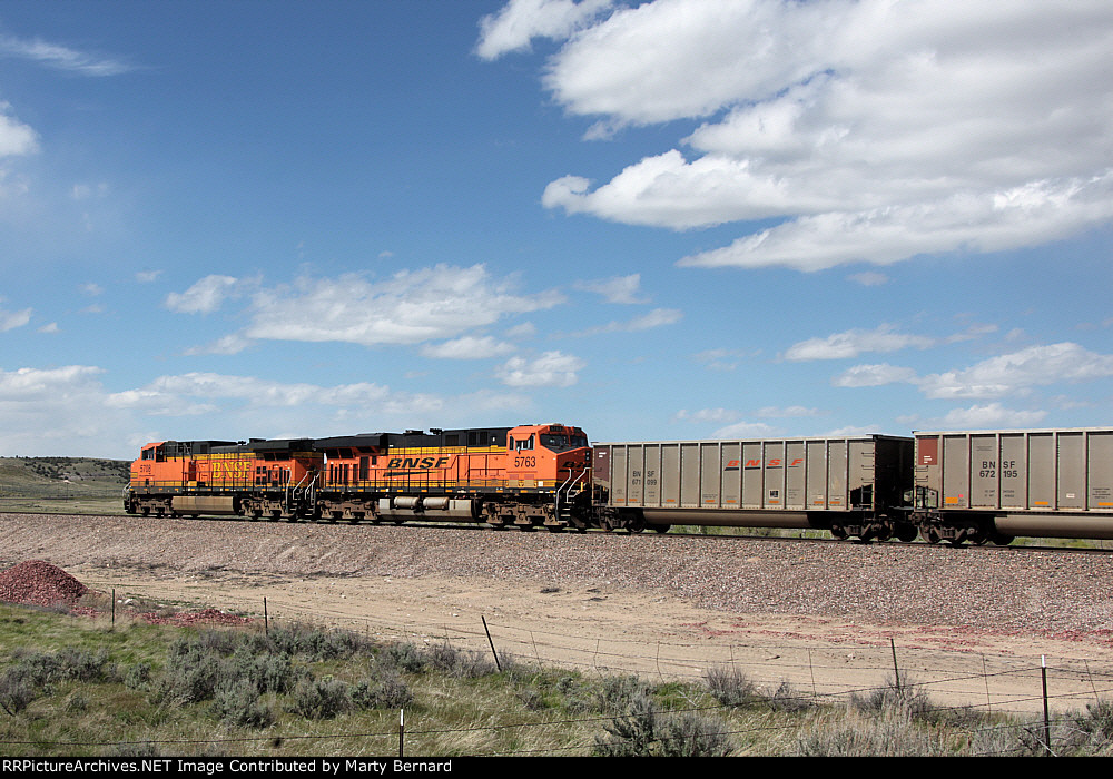 BNSF 5708 and 5763 Elkhorn Creek Road Several Miles North of Glendo